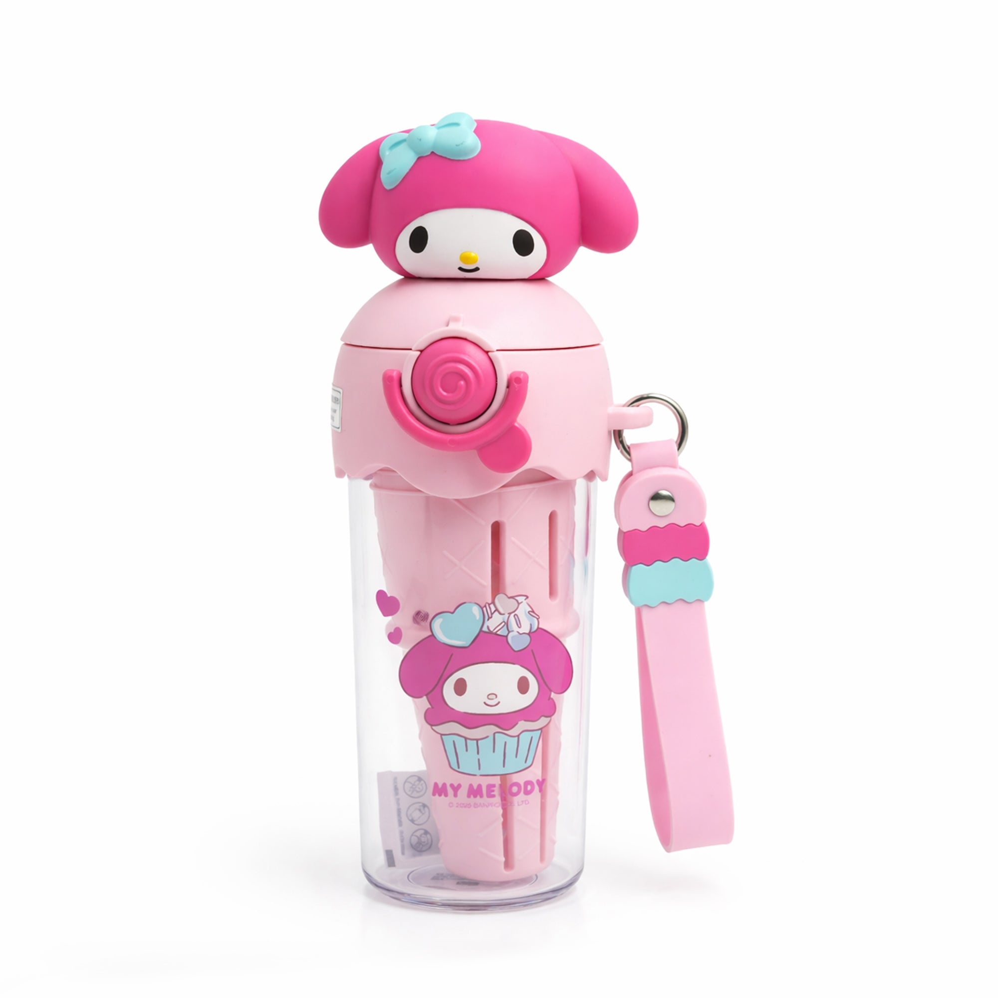 1620-09 My Melody Plastic Water Bottle – 500ml with Straw, Flip Lid ...