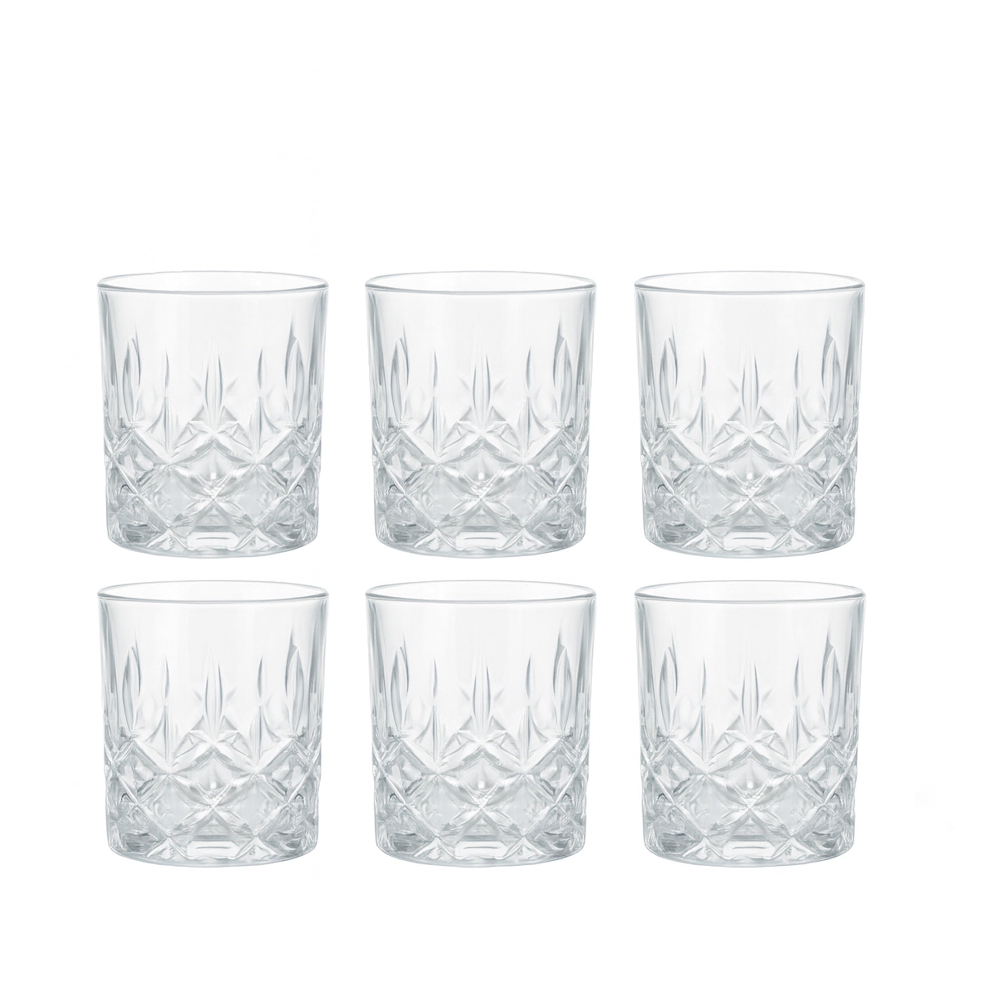 ISF-354 Marcel Glass Tumbler 6-Piece Set 330ml – Clear Diamond-Cut Des ...