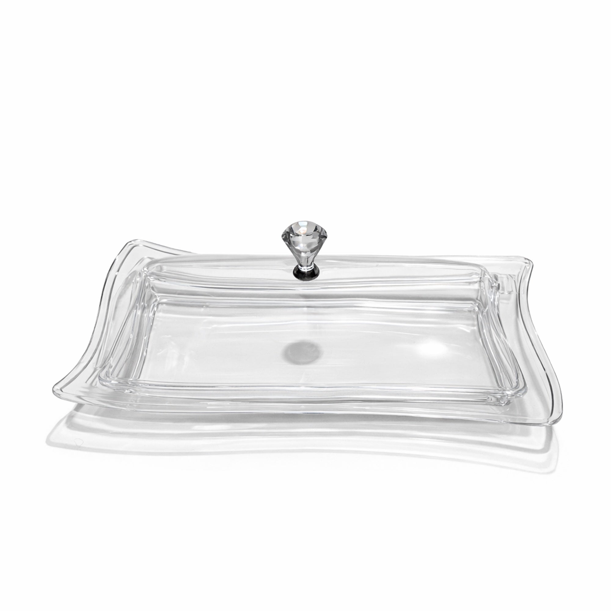 HS-36137 Acrylic Wave Serving Tray with Dome Lid – Clear | Siddiq Gifts ...