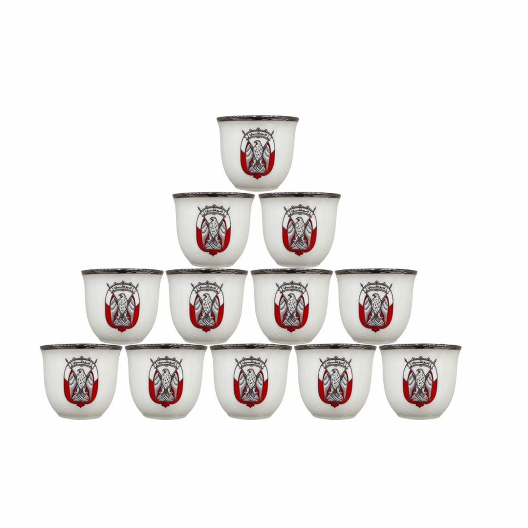ZX05-S Abu Dhabi Logo Cawa Cup Set 12 pcs – 120 ml White Porcelain ...