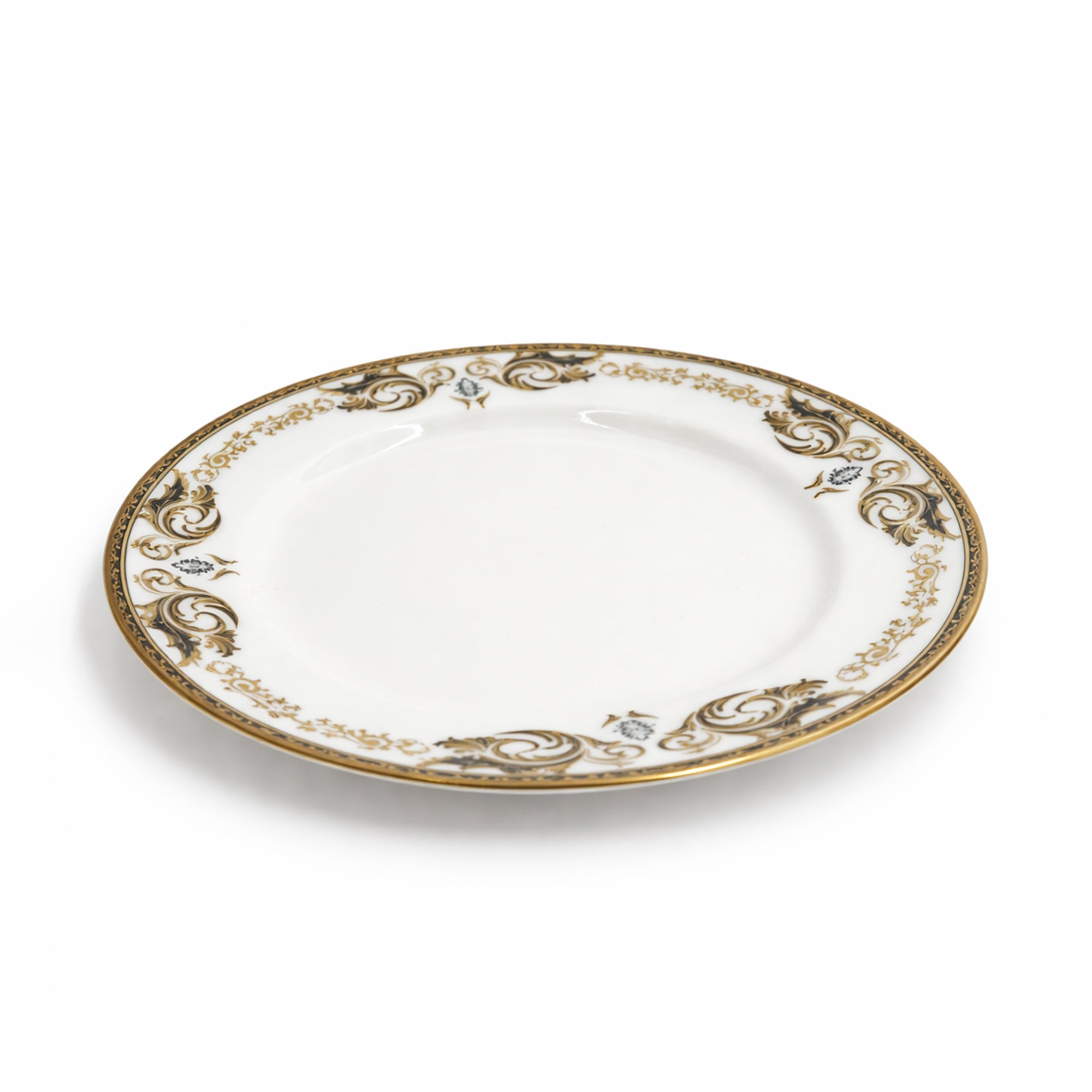 AB-154 Ceramic Dinner Plate – 10 Inch – White with Gold Detailing ...