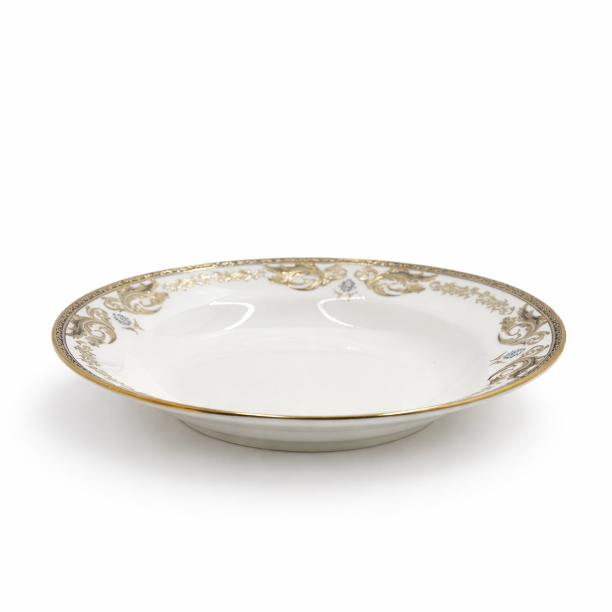 AB-155 Ceramic Soup Plate – 8 Inch – White with Gold Detailing | Siddiq ...