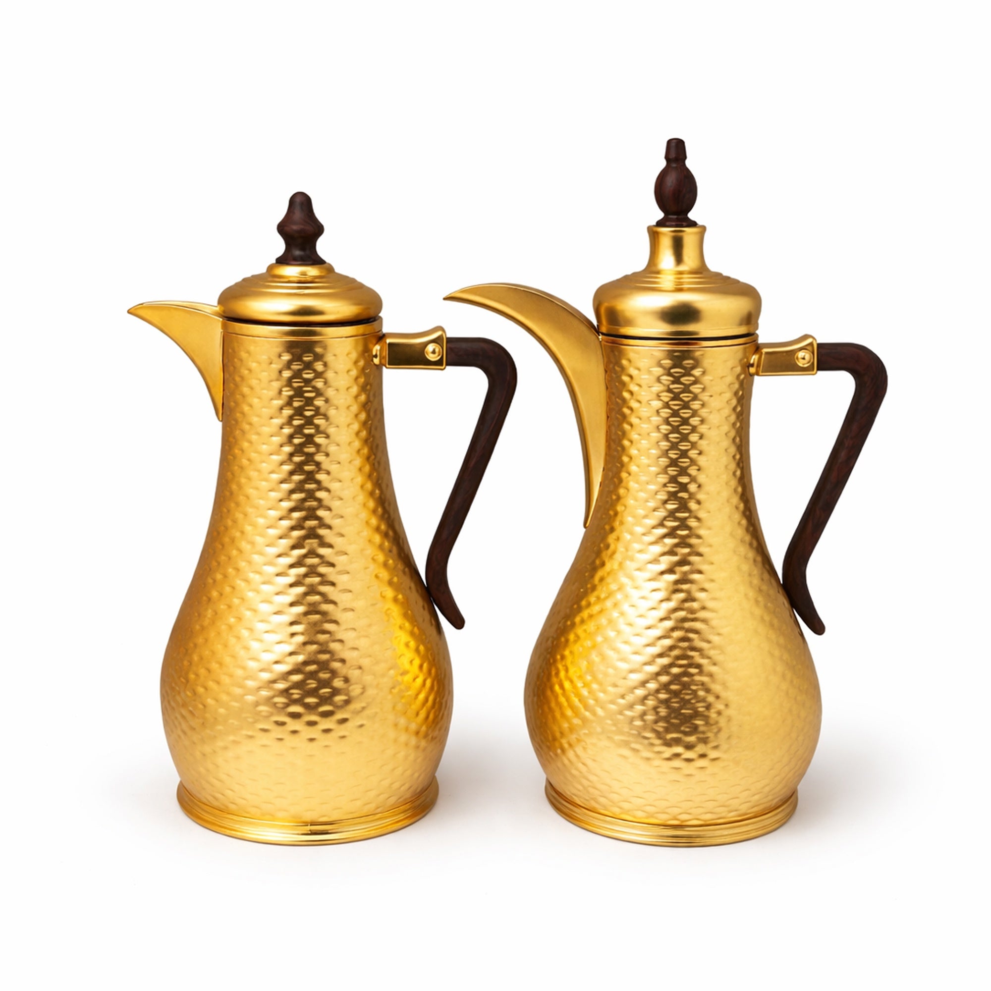 BDT-H-MG-MDW Vacuum Flask Set – 2 × 1 L – Matte Gold with Wooden Handle ...
