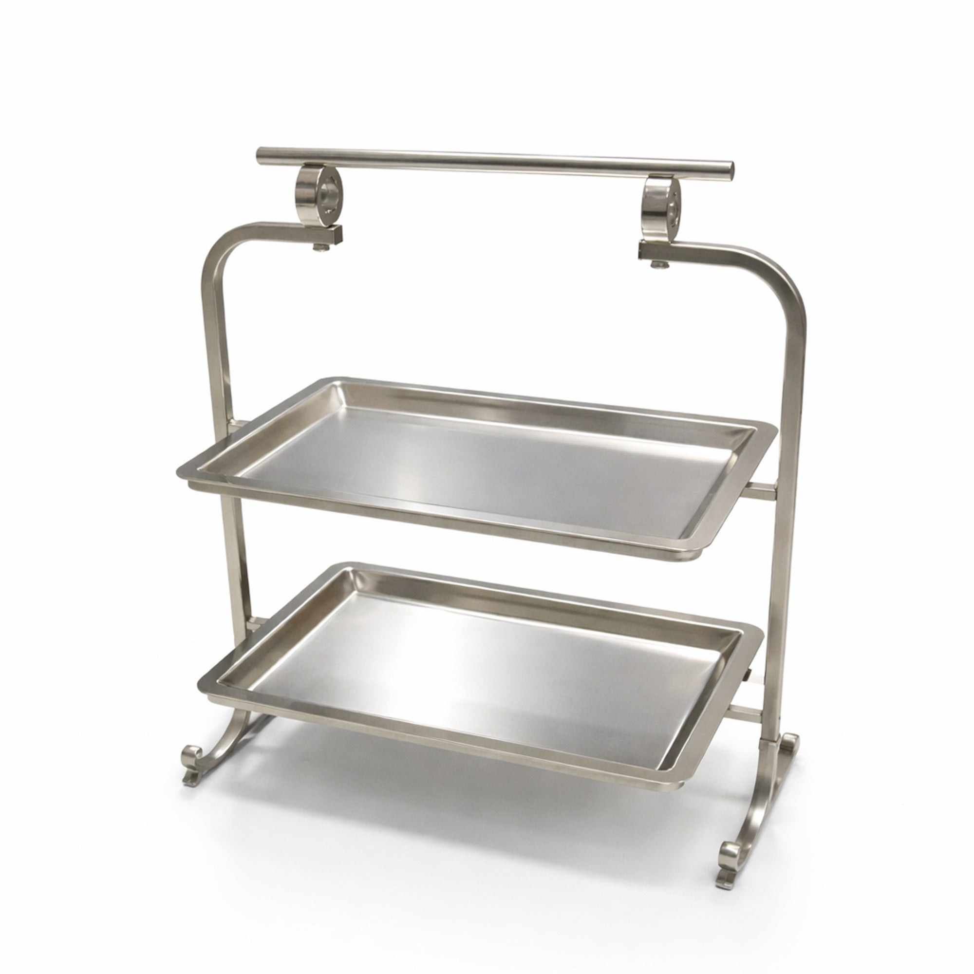 HO-985D-S-2NS Rectangular 2-Tier Metal Cake & Serving Stand with Handle ...